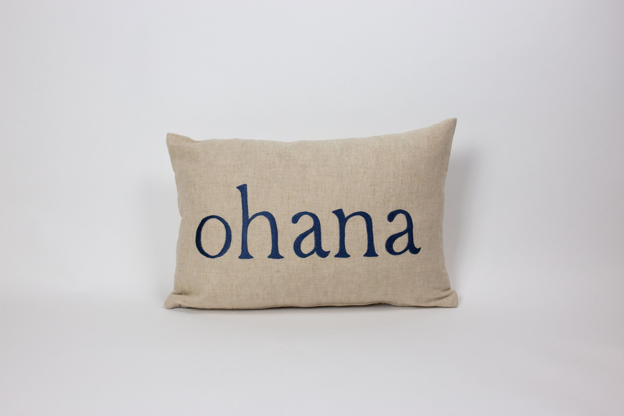 Embroidered | Double Sided Text |Ohana/Family| Pillow Cover – Maka Sea